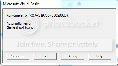 Run-time error '-2147319765 (8002802b)': popping up